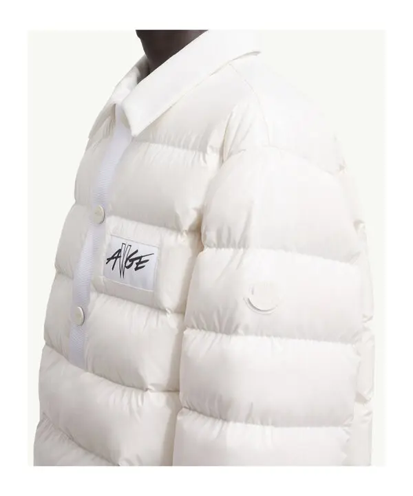 Moncler Quilted Down Jacket With Logo Print