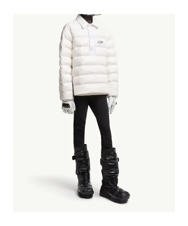 Moncler Quilted Down Jacket With Logo Print