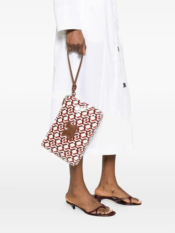 Max Mara Tazzina Patterned Wristlet Bag