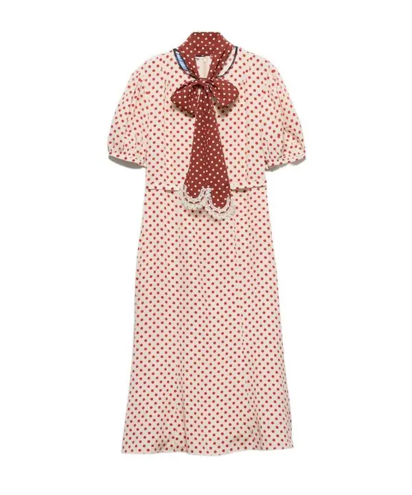 Prada Polka-dot Marocain Dress