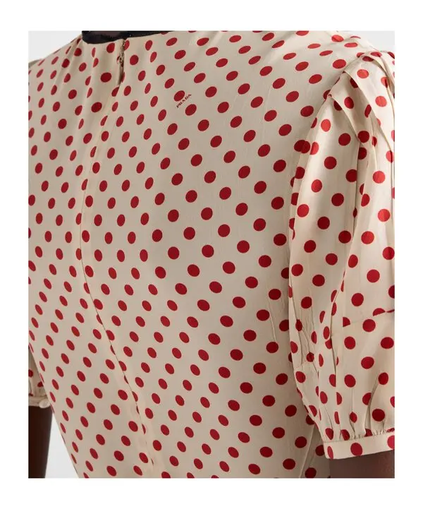 Prada Polka-dot Marocain Dress