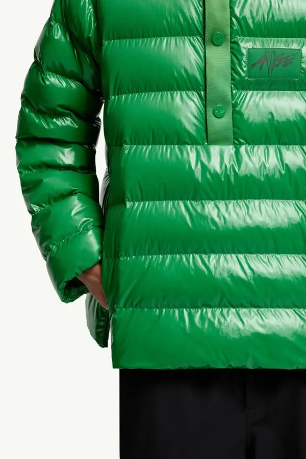 Moncler Long-sleeved Down Jacket With Logo Detail