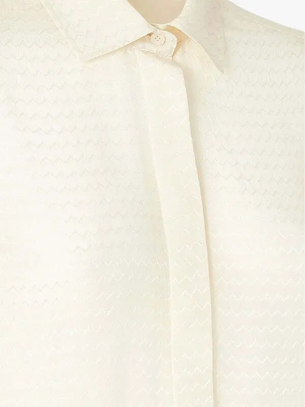Fendi Silk Jacquard Midi Shirt Dress - Ivory