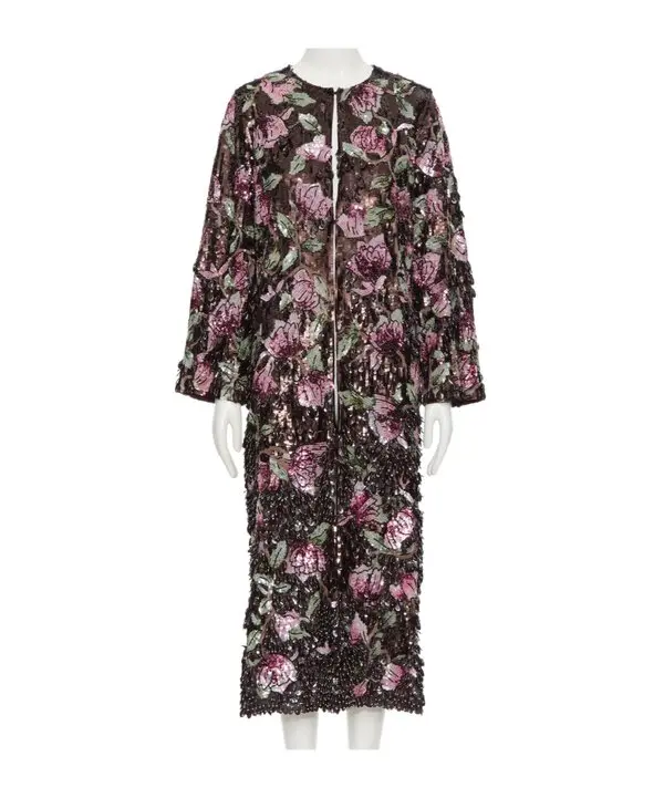 Valentino Garavani Long-sleeved Sequined Dress