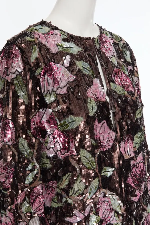 Valentino Garavani Long-sleeved Sequined Dress