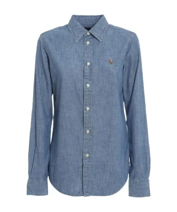 Polo Ralph Lauren Long-sleeved Embroidered Shirt - Blue
