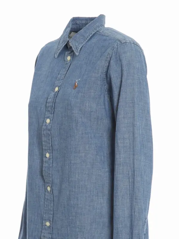 Polo Ralph Lauren Long-sleeved Embroidered Shirt - Blue