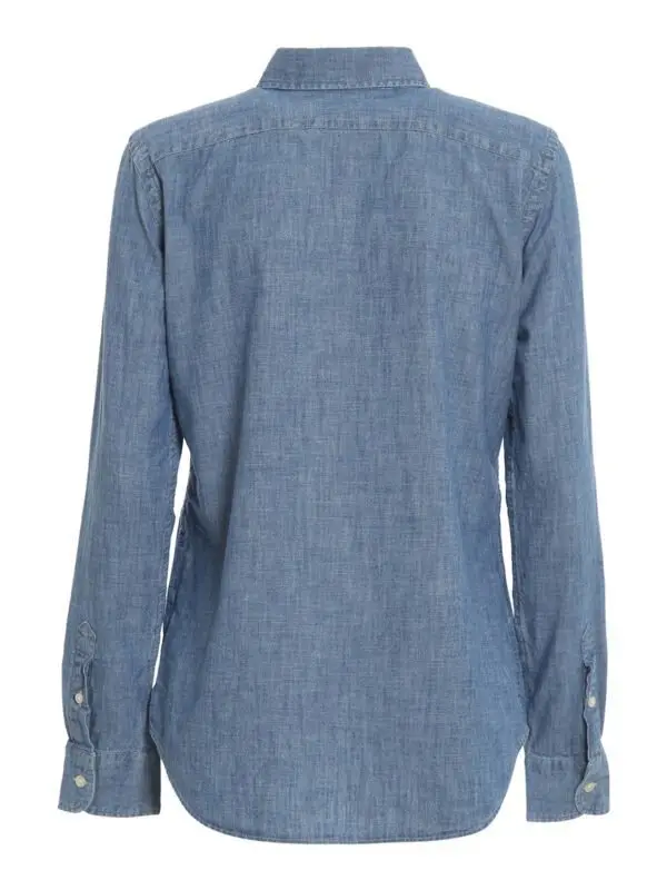 Polo Ralph Lauren Long-sleeved Embroidered Shirt - Blue