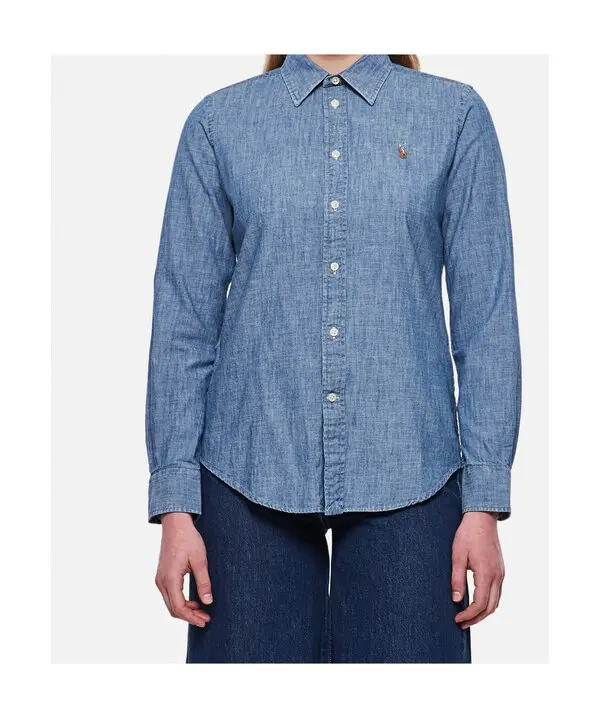 Polo Ralph Lauren Long-sleeved Embroidered Shirt - Blue