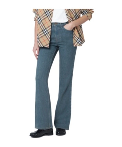 Burberry Logo Patch Bootcut Jeans - Blue