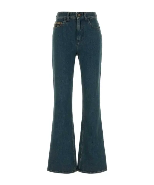 Burberry Logo Patch Bootcut Jeans - Green