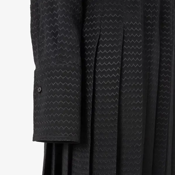 Fendi Pleated Zigzag-pattern Midi Dress