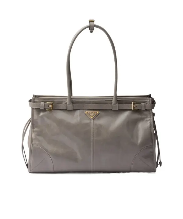 Prada Triangle-logo Drawstring Shoulder Bag - Blue-gray