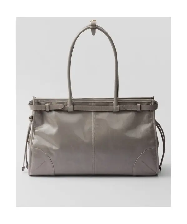Prada Triangle-logo Drawstring Shoulder Bag - Blue-gray