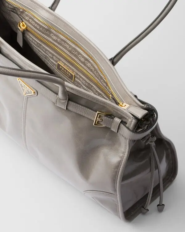 Prada Triangle-logo Drawstring Shoulder Bag - Blue-gray