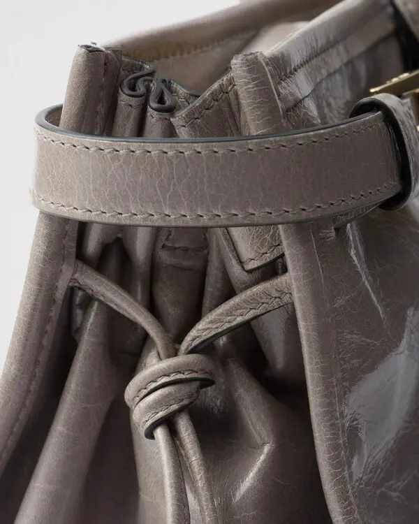 Prada Triangle-logo Drawstring Shoulder Bag - Blue-gray