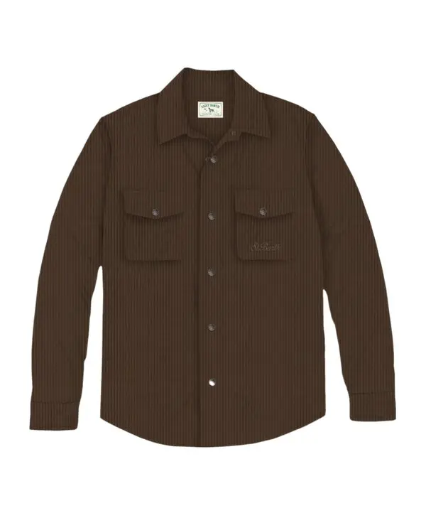 MC2 SAINT BARTH Logo Embroidered Corduroy Overshirt
