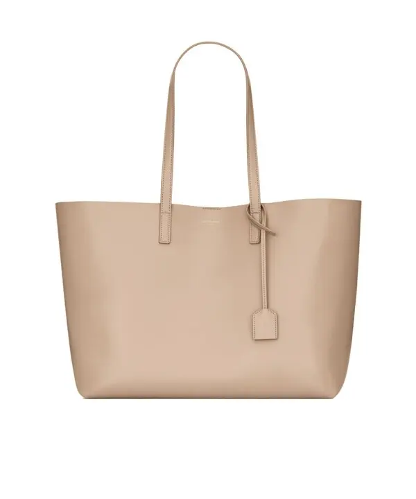 Saint Laurent Logo Detailed Top Handle Bag - Dark Beige