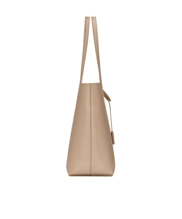 Saint Laurent Logo Detailed Top Handle Bag - Dark Beige