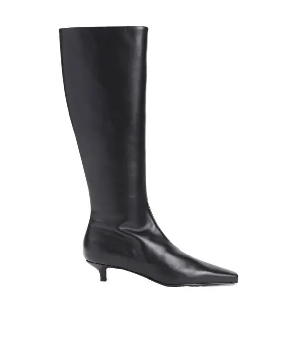 TOTEME The Slim Knee-high Pointed-toe Boots - Black