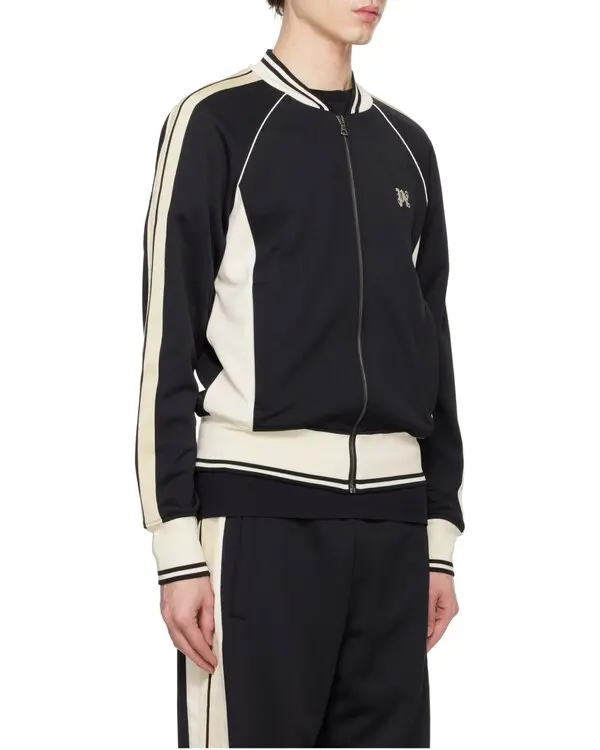 Palm Angels Pa Monogram Embroidered Zip-up Sweatshirt