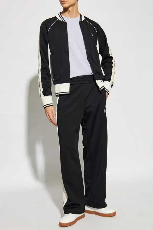 Palm Angels Pa Monogram Embroidered Zip-up Sweatshirt