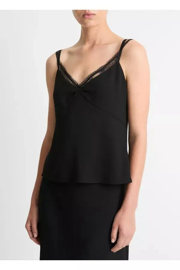 Vince Lace Trim Camisole Top