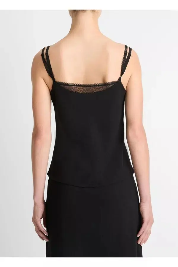 Vince Lace Trim Camisole Top