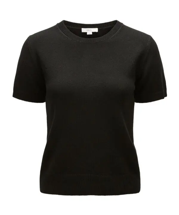 Vince Short-sleeved Knitted T-shirt - Black