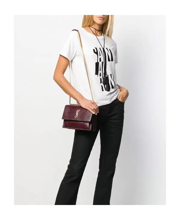 Saint Laurent Medium Sunset Shoulder Bag - Red
