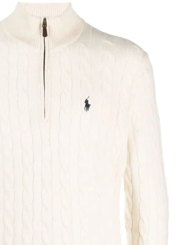 Polo Ralph Lauren Pony Embroidered Cable Knit Quarter Zip Jumper