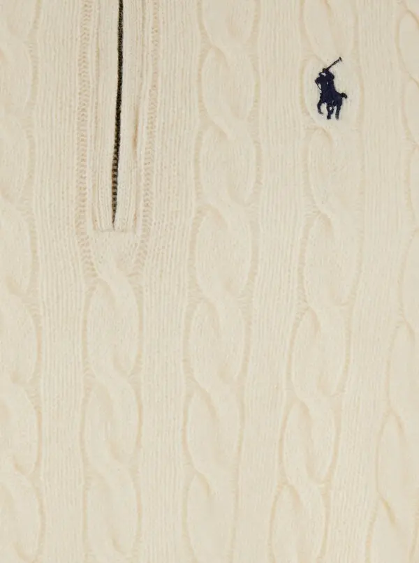Polo Ralph Lauren Pony Embroidered Cable Knit Quarter Zip Jumper