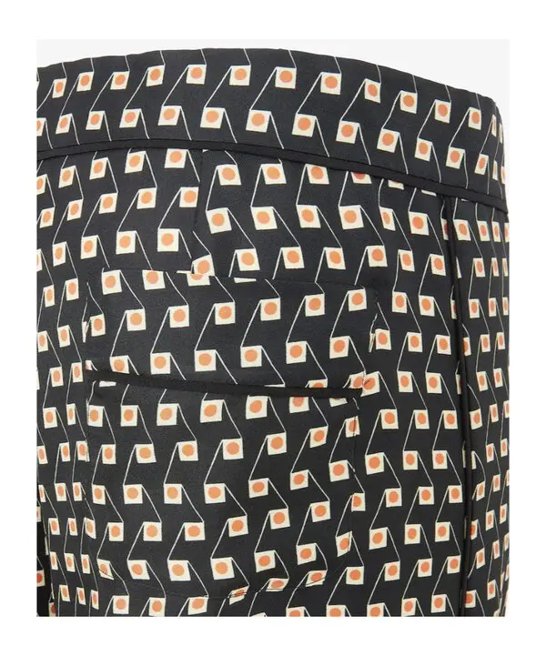 Fendi Printed Silk Trousers