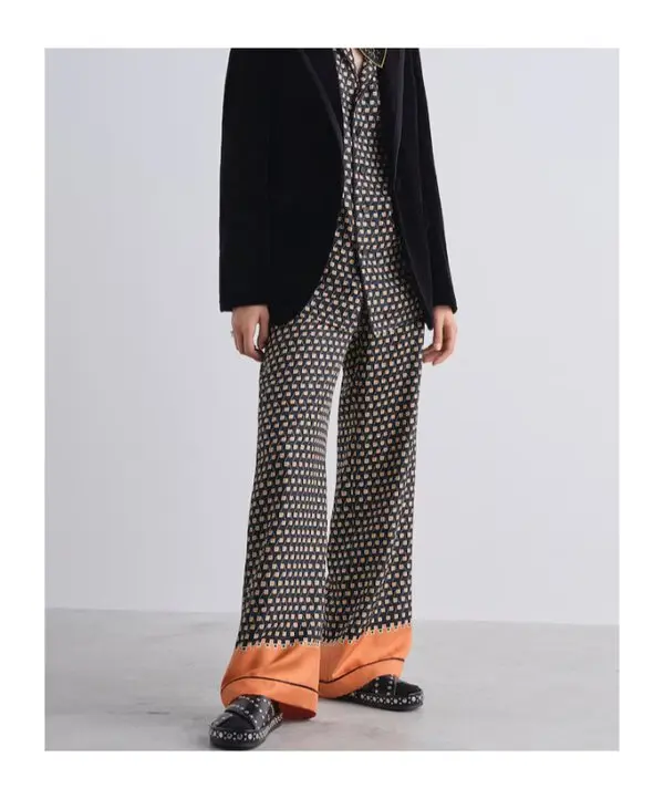 Fendi Printed Silk Trousers