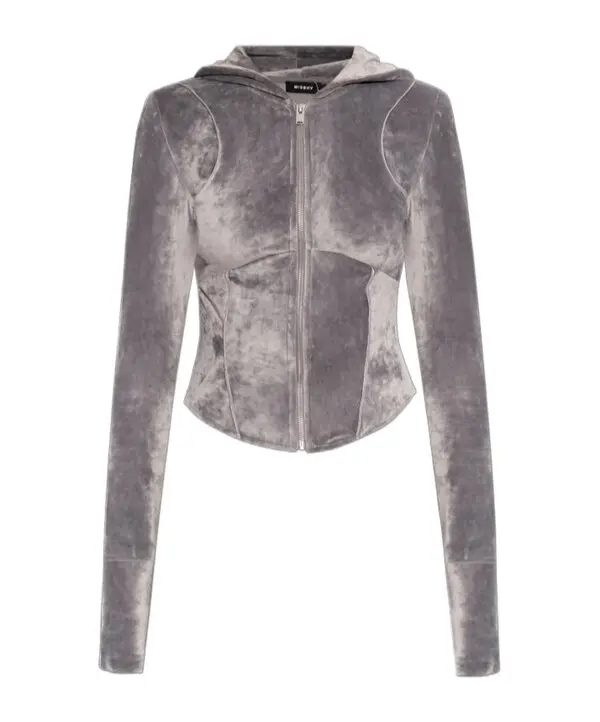 MISBHV Velour Embellished Zipped Hoodie