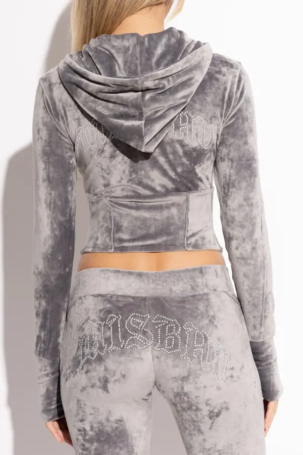 MISBHV Velour Embellished Zipped Hoodie