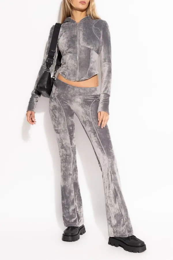MISBHV Velour Embellished Zipped Hoodie