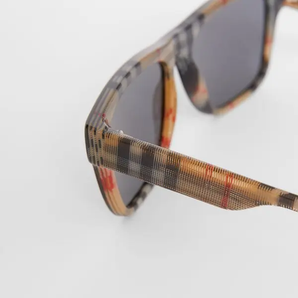 Burberry Check Rectangular Sunglasses