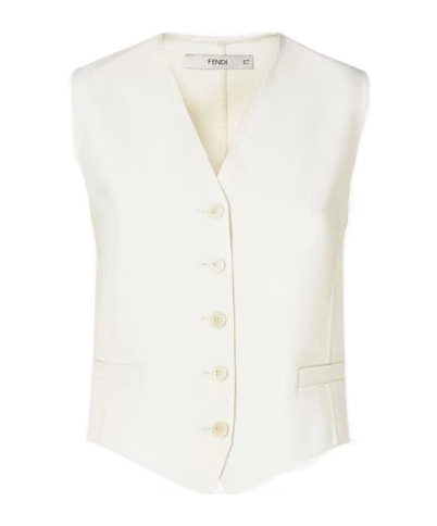 Fendi Ivory Wool Gilet