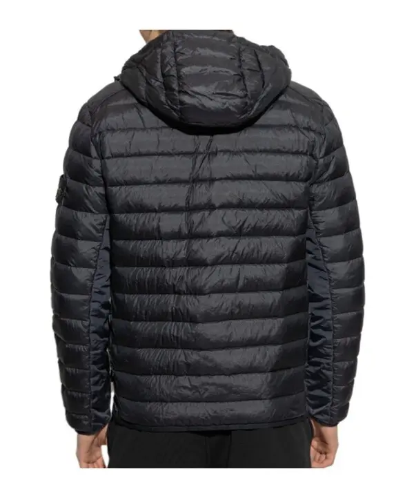 Stone Island Hooded Zip-up Jacket With Logo Patch