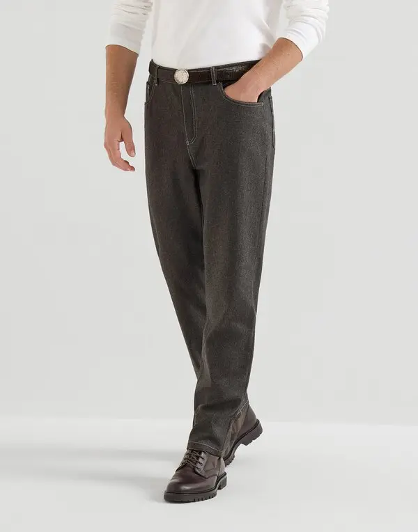 Brunello Cucinelli Virgin Wool Flannel Five-pocket Trousers