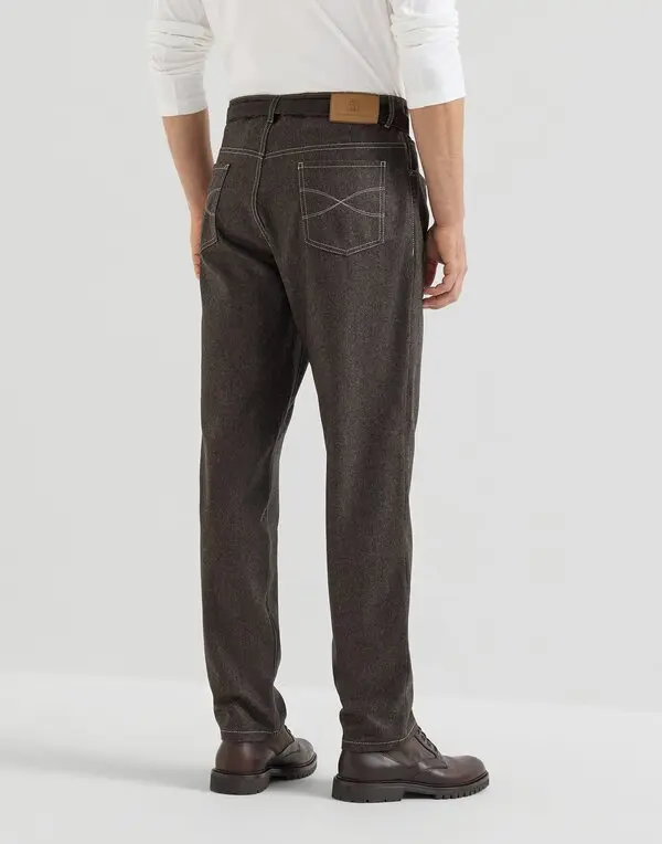 Brunello Cucinelli Virgin Wool Flannel Five-pocket Trousers