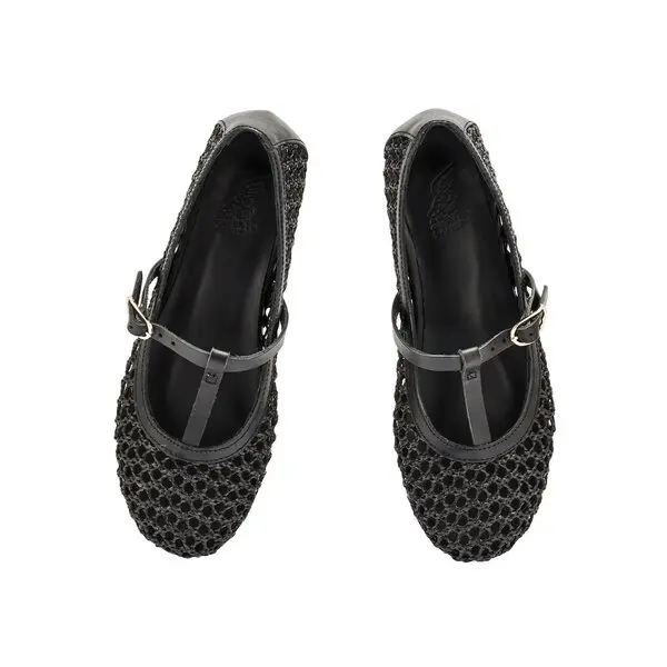 ANCIENT GREEK SANDALS Aerati Flat Mary Jane - Black