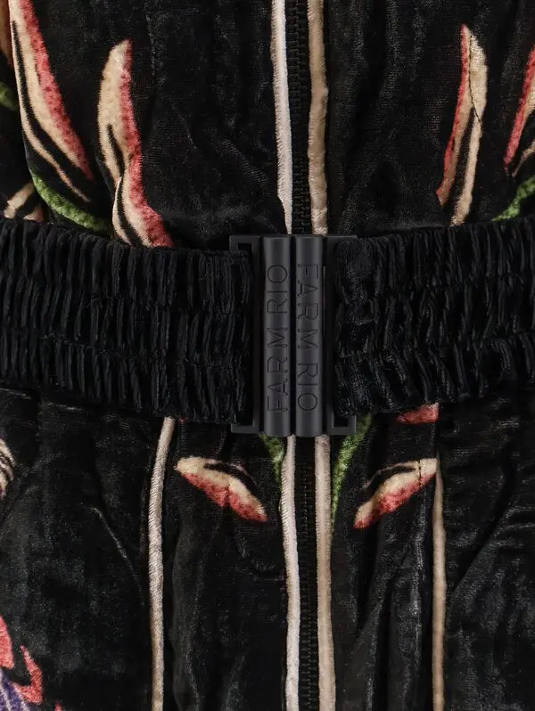 Farm Rio Floral Embroidered Reversible Zip Jacket