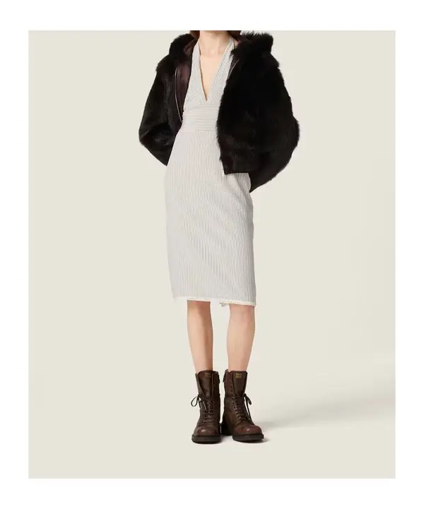 Miu Miu Shearling Zip-up Hoodie Jacket