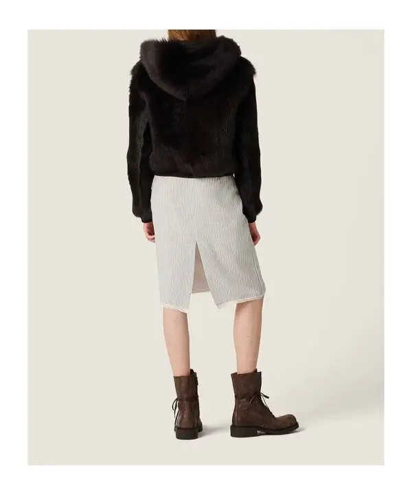 Miu Miu Shearling Zip-up Hoodie Jacket