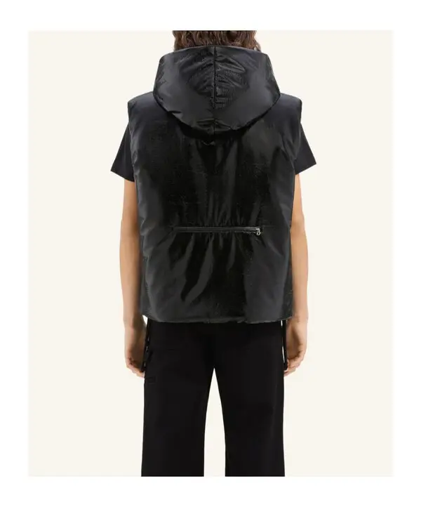 COURREGES Vinyl Puffer Gilet With Removable Hood