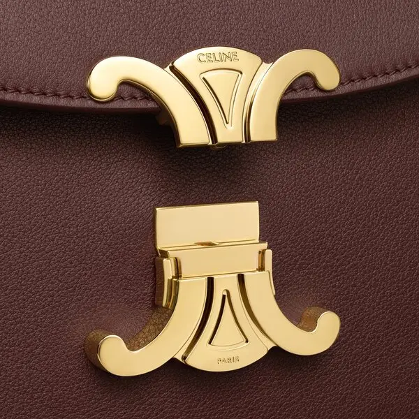 Celine Medium Nino Bag In Supple Grained Calfskin - Chestnut Color