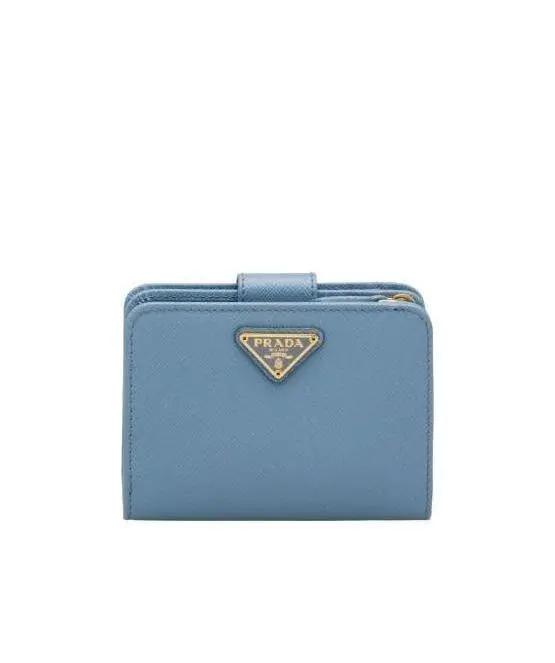 Prada Small Saffiano Leather Wallet - Blue