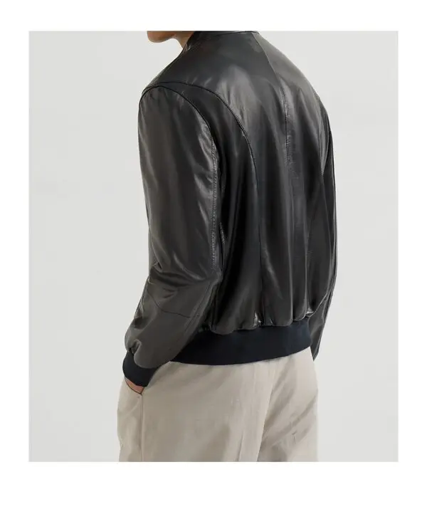 Brunello Cucinelli Leather Zip-up Bomber Jacket
